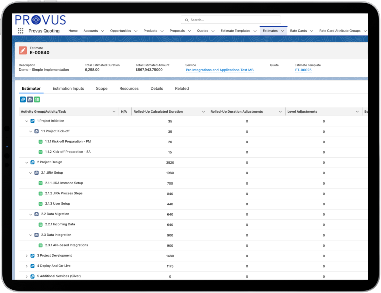 Services Quoting for Professional Services | Provus